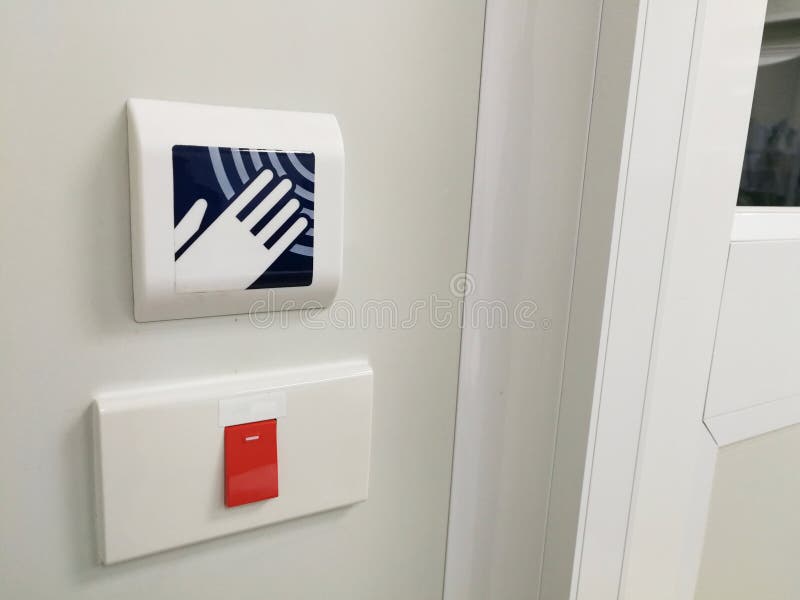 Automatic Door Sensor and Button of Operating Room Stock Image - Image ...