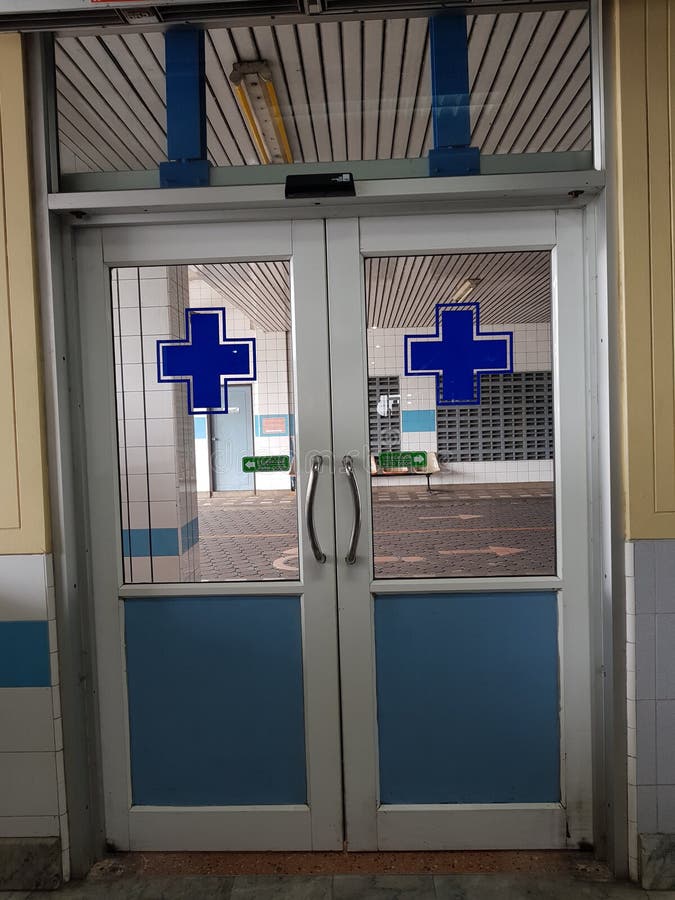 Automatic Doors at Hospital. Stock Photo - Image of entrance, automatic ...