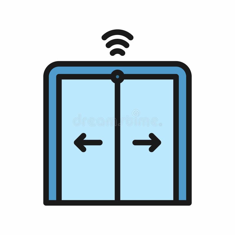 Automatic Doors Sliding To Opening Direction Sign. Vector Stock ...