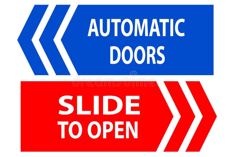 Automatic Doors Sliding To Opening Direction Sign. Vector Stock ...