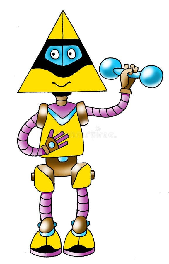 Automatic Drawing Cartoon Robot Cyborg Sensor Stock Illustration ...