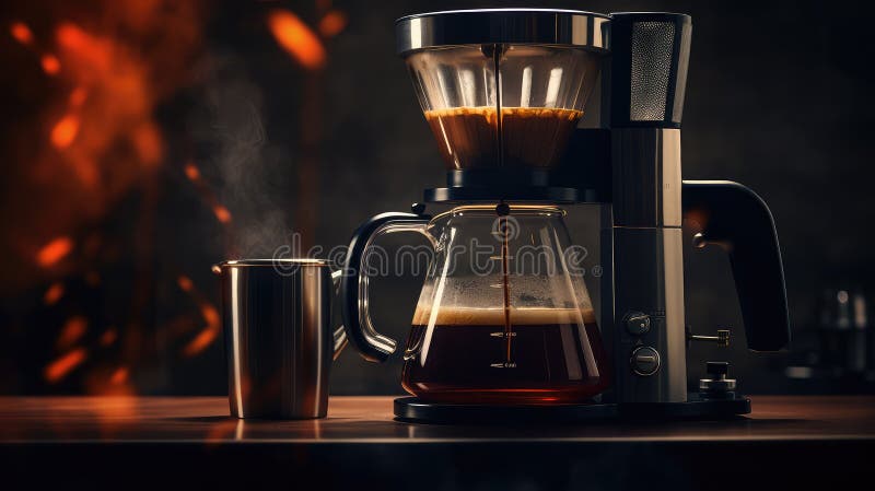 Automatic drip coffee stock illustration. Illustration of grounds - 361436636