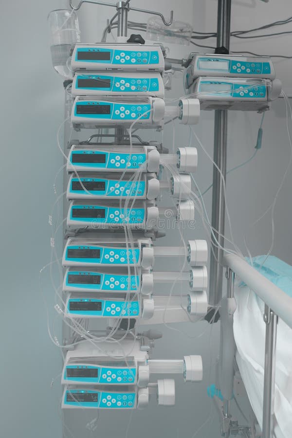 Automatic Drug Perfusion Devices in Stack at the Hospital Room`s Stock ...