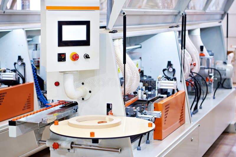 Automatic Edgebander Machine on Factory Stock Photo - Image of wood ...