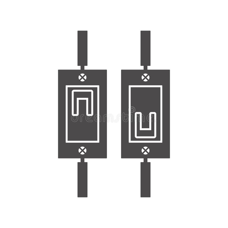 Automatic Electric Fuse Icon in Flat Style. Stock Vector - Illustration ...