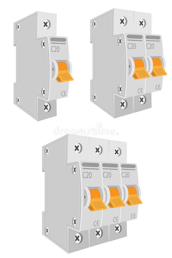 Automatic Electrical Switches Circuit Breaker Stock Vector Illustration ...