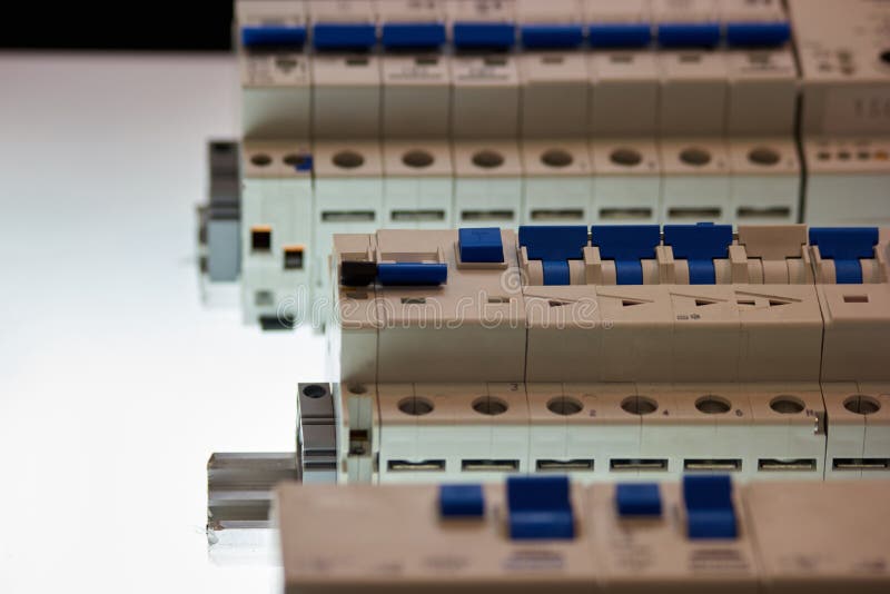 Automatic Electricity Fuse Panel. Stock Photo - Image of industrial ...