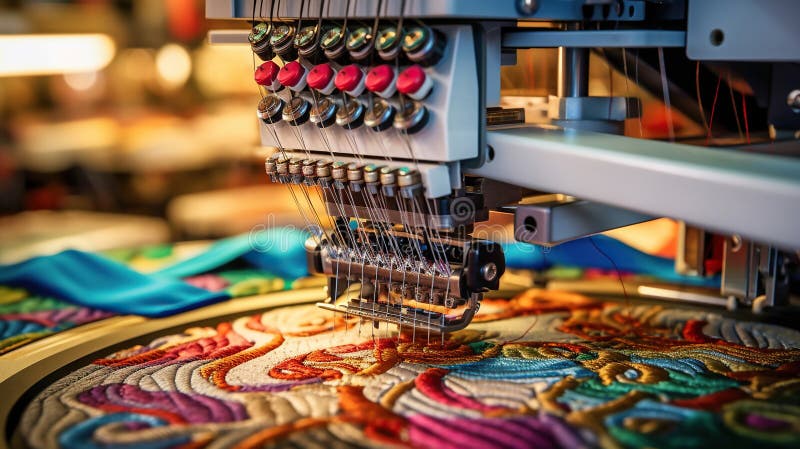 Automatic Embroidery Machine. Generative Ai Stock Illustration ...
