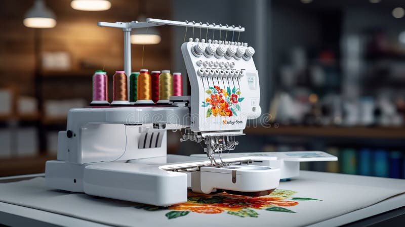 Automatic Embroidery Machine. Generative Ai Stock Illustration ...