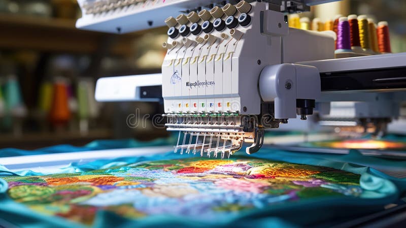 Automatic Embroidery Machine. Generative Ai Stock Illustration ...