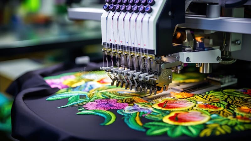 Automatic Embroidery Machine. Generative Ai Stock Illustration ...