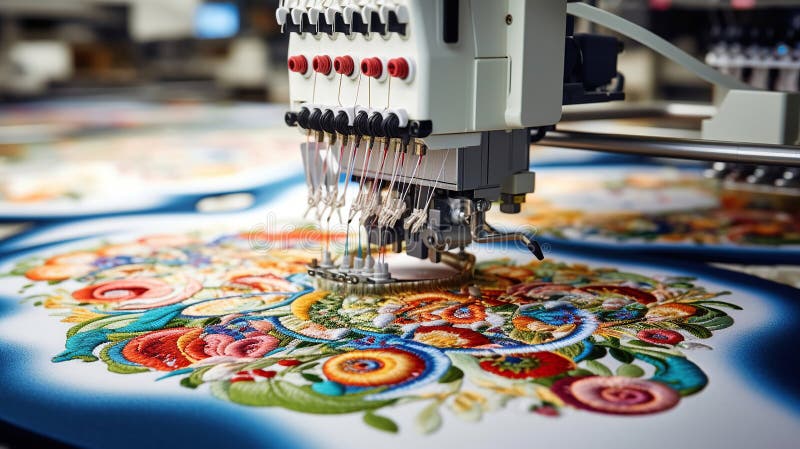 Automatic Embroidery Machine. Generative Ai Stock Illustration ...