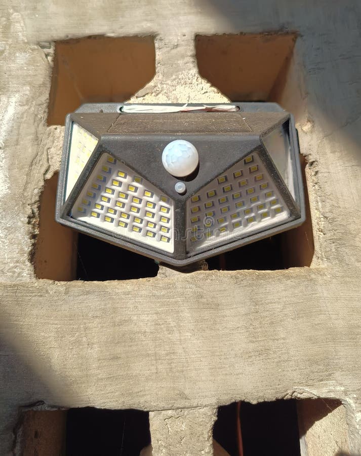 Automatic Emergency Light with Motion Sensor Stock Photo - Image of ...