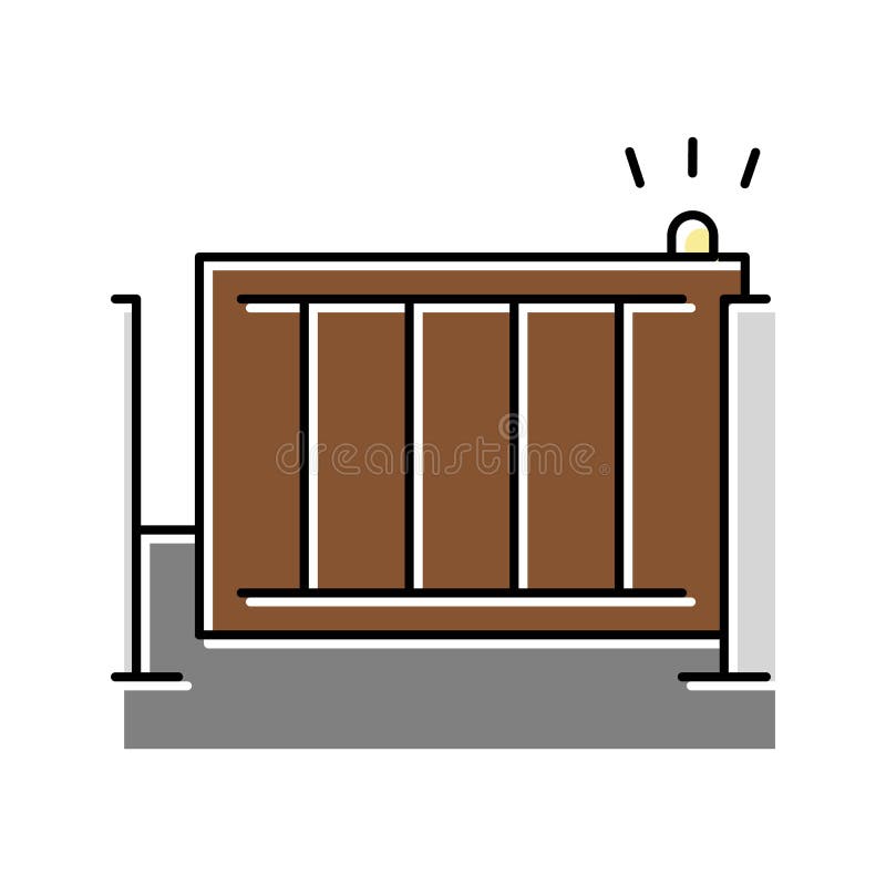 Automatic Fence Gate Color Icon Vector Illustration Stock Vector ...
