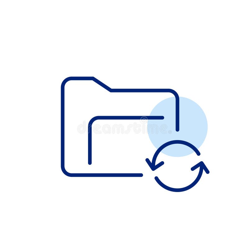 Automatic File Renewal in Cloud Storage. Folder and Arrows. Effortless ...