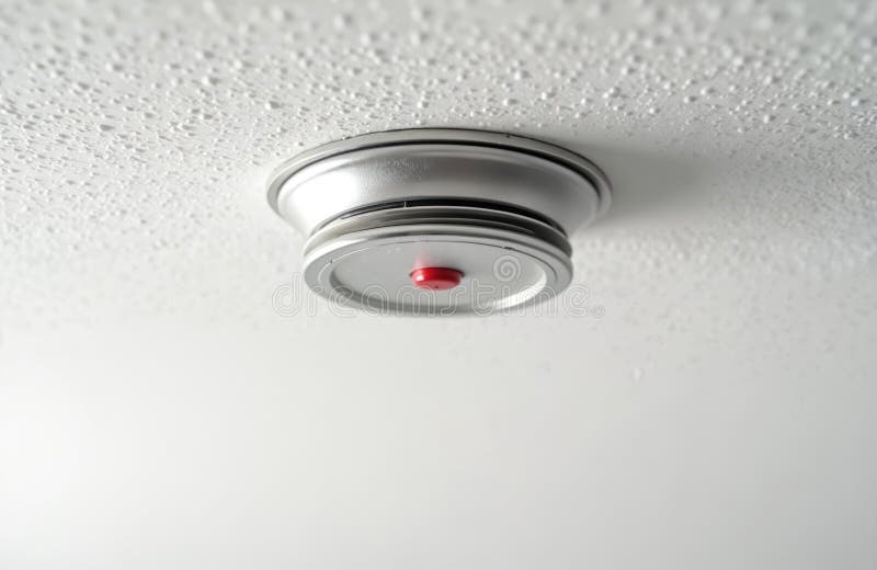 Automatic Fire Sprinkler System Installed Ceiling Office Space. Silver ...