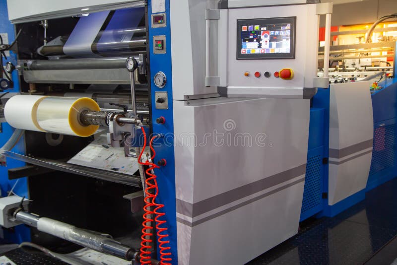 Automatic Box Folder Gluer Machine Stock Photo - Image of gluing ...