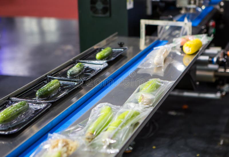 Automatic Food Flow Wrapping Machine Stock Photo - Image of packaging ...