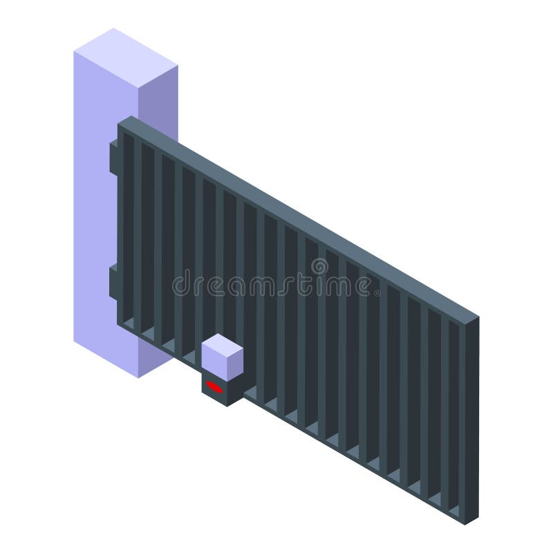 Automatic Gate Building Icon, Isometric Style Stock Vector ...
