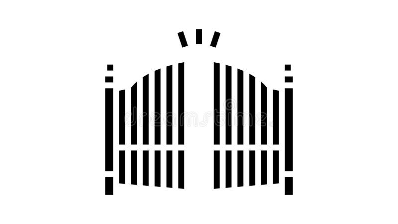 Automatic Gate Glyph Icon Animation Stock Footage - Video of house ...