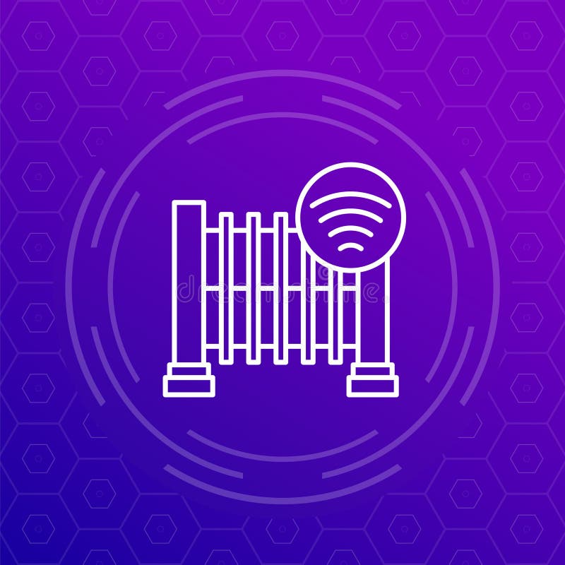 Automatic Gate Icon, Line Design Stock Vector - Illustration of ...