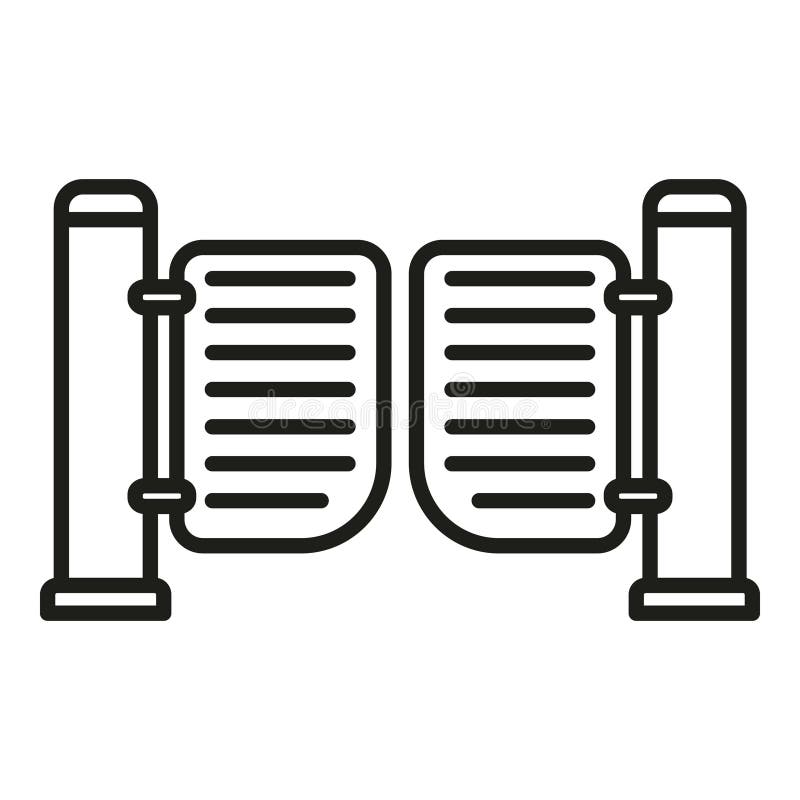 Automatic Gate Icon Outline Vector. Fence House Stock Vector ...