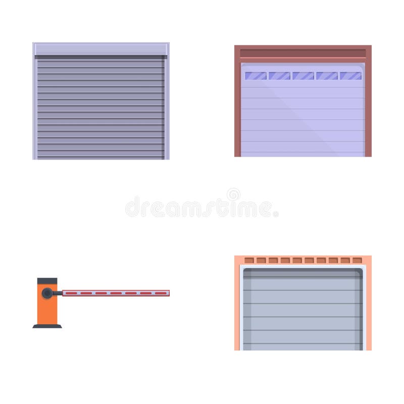 Automatic Gate Icons Set Cartoon Vector. Various Gate and Turnstile ...