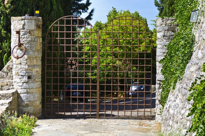 Automatic Gate in Italian Homestead Stock Photo - Image of castle ...