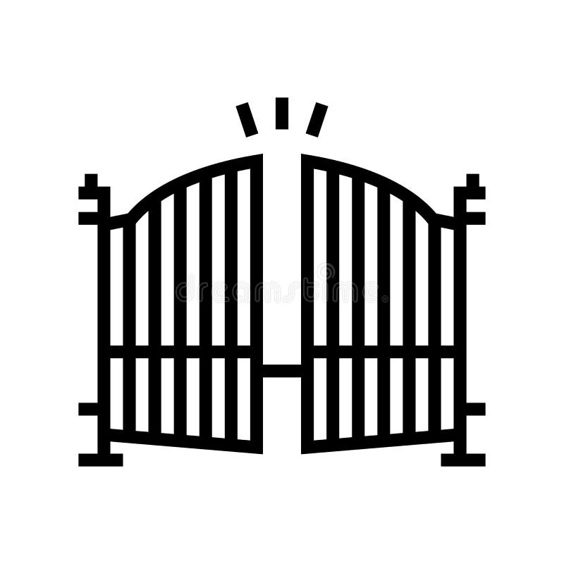 Automatic Gate Line Icon Vector Illustration Stock Vector ...