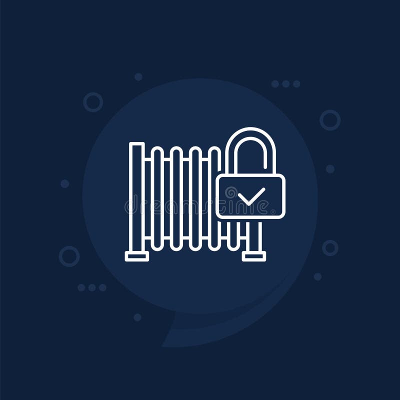 Automatic Gate Locked Line Icon Stock Vector - Illustration of outline ...