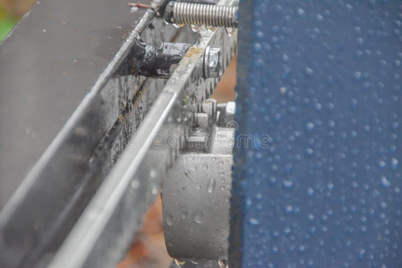 A Automatic Gate Mechanism on the Garden Plot Stock Photo - Image of ...