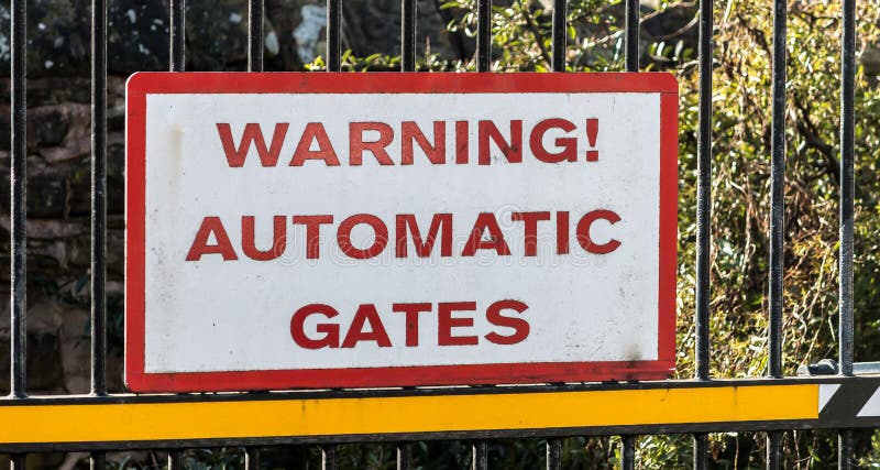 Automatic Gates stock photo. Image of letters, sign - 109994092