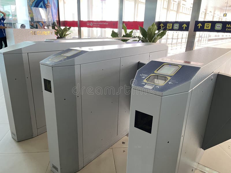 Automatic Gateway in a Train Station for Passenger Stock Image - Image ...
