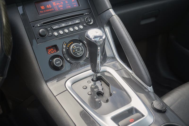 Automatic Gear Parked Inside Modern Vehicle Car Automobile Stock Photo ...
