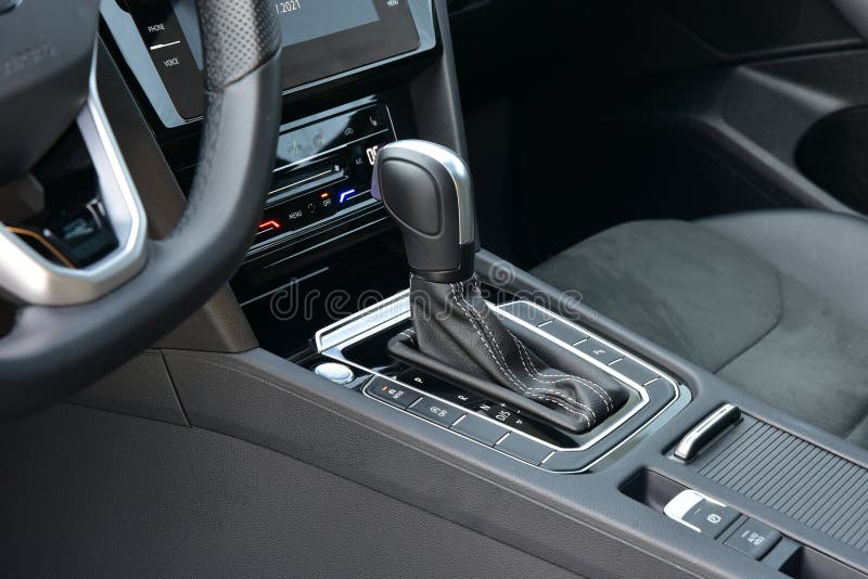 Automatic Selector Lever in the Passenger Car Stock Photo - Image of ...