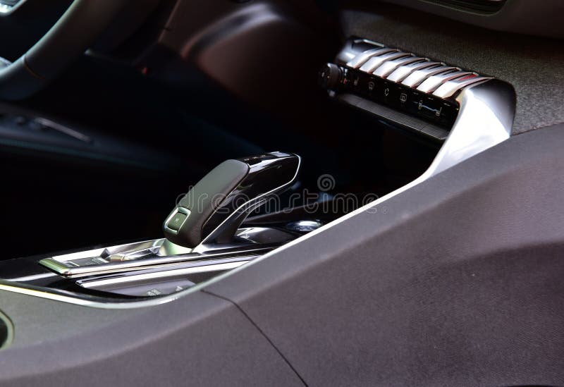 Automatic Selector Lever in the Passenger Car Stock Photo - Image of ...