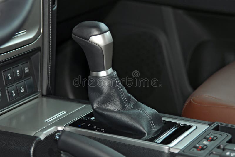 Automatic Transmission Lever in an Off-road Car Stock Photo - Image of ...