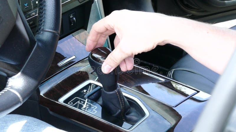 Automatic Gear Shift with Hand on it. Stock Video - Video of ...