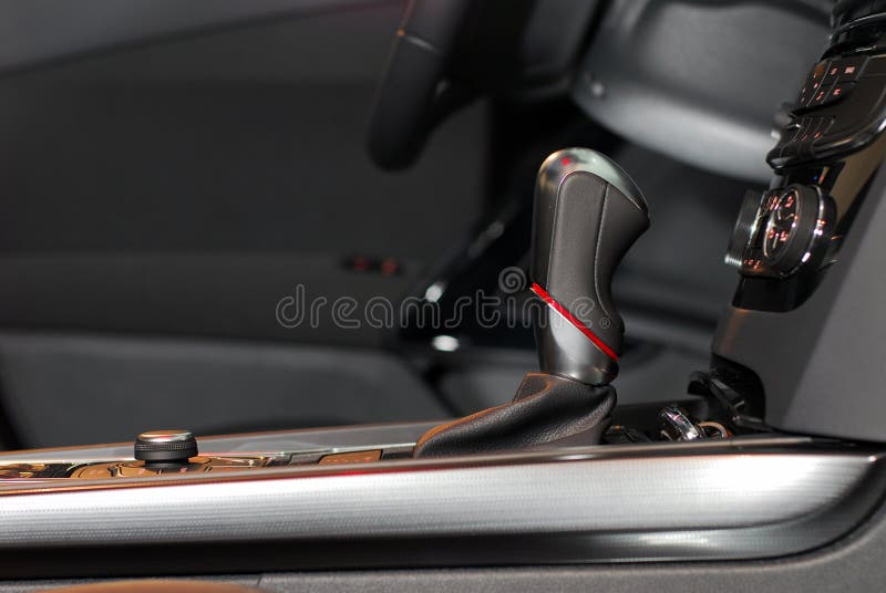 Automatic Gear Shift Handle Stock Image - Image of automobile, interior ...