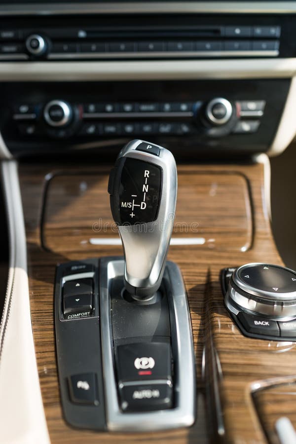 Automatic Gear Shift Handle Stock Photo - Image of handle, leather ...