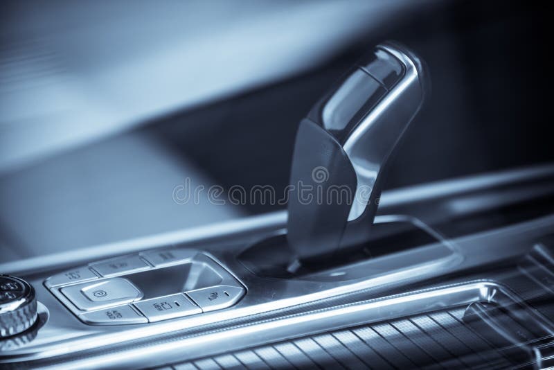 Automatic Gear Shifter in a New Car Stock Image - Image of drive, gear ...