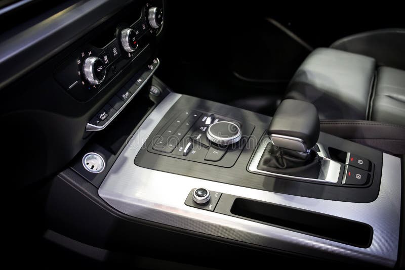 Automatic Gear Stick Inside Modern Sport Car. Luxury and Expensive ...