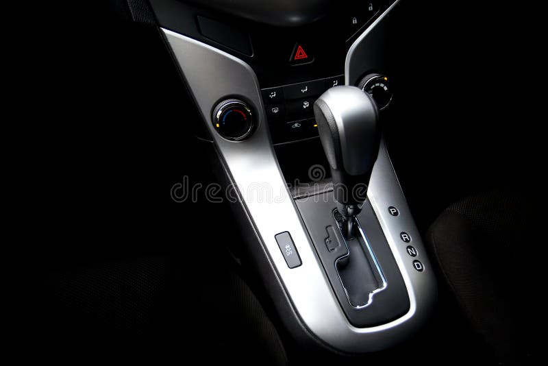 Automatic Gear Stick Inside Modern Sport Car. Luxury and Expensive ...