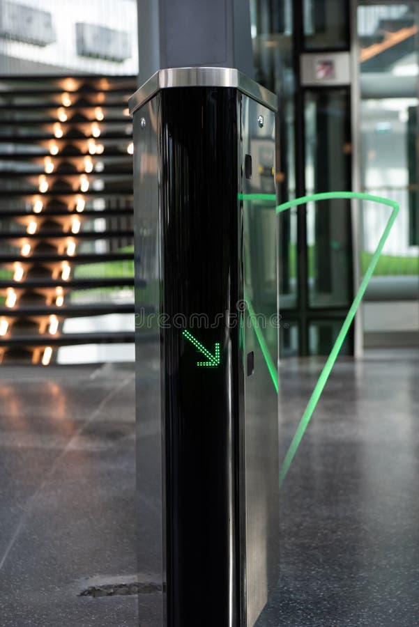 Automatic Glass Gate with an Id Card Checking System in a Modern Public ...