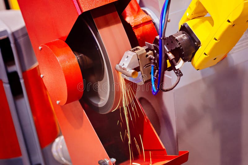 Automatic Grinding and Polishing Machine Stock Image - Image of ...