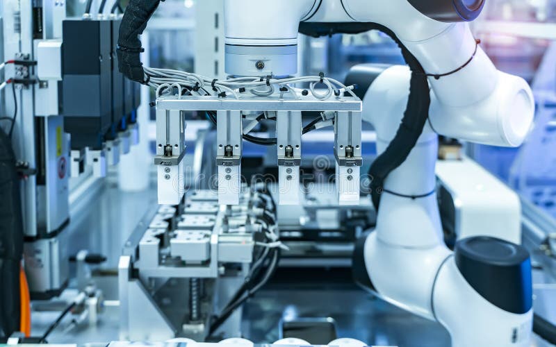 Automatic Gripping and Smart Robot Working on Smart Factory Stock Image ...