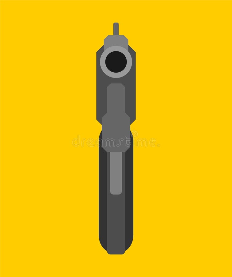 Two Revolver Front View. Gun in Fist Isolated Stock Vector ...
