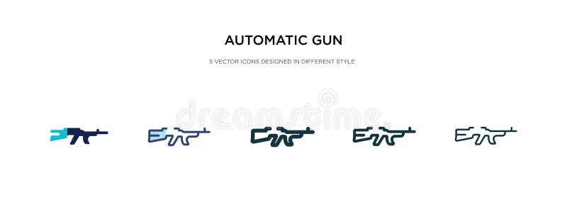 Automatic Gun Icon In Different Style Vector Illustration. Two Colored ...