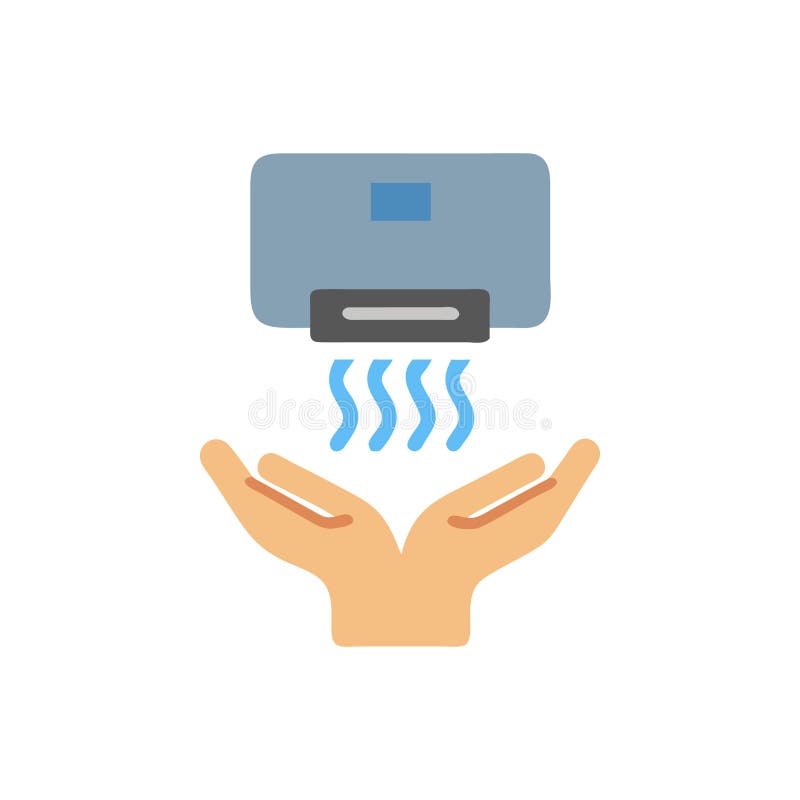 Automatic Hand Dryer Icon for Hygiene Use Stock Illustration ...