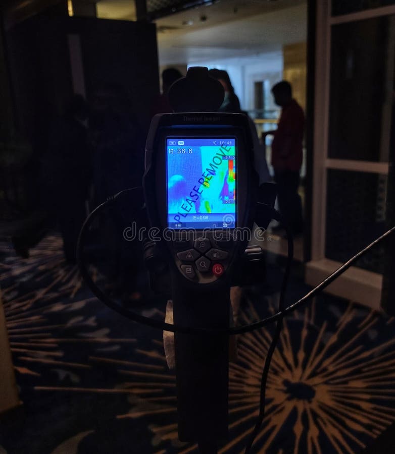 Infrared Body Temperature Scanner Stock Image - Image of black, body ...